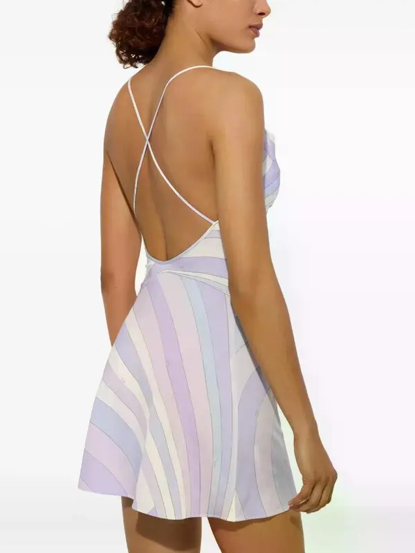 open lace back dress Emilio Pucci Pink & Purple Floral Print Dress