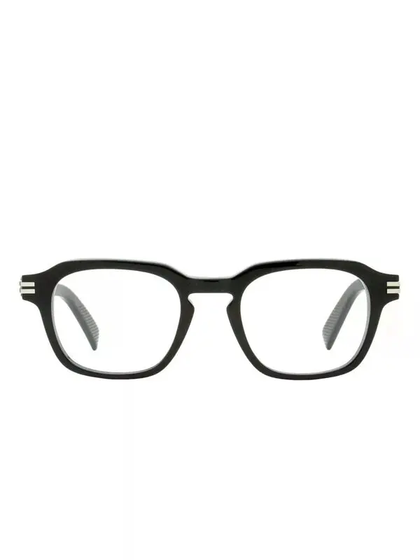 Zegna Keyhole Bridge Rectangular Eyeglasses - Black