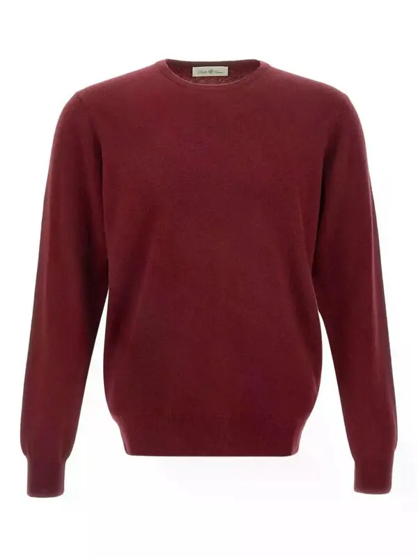 DELLA CIANA Crew-neck Ribbed Sweater - Red