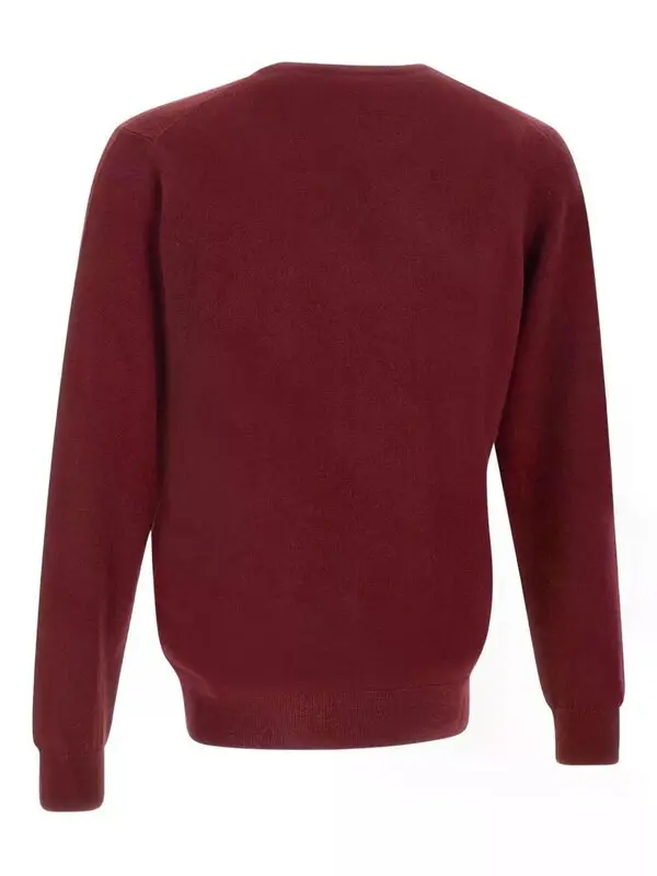 DELLA CIANA Crew-neck Ribbed Sweater - Red