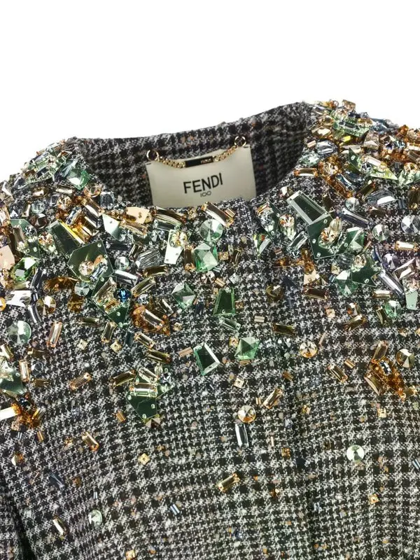 Fendi Crystal-embellished Tweed Jacket