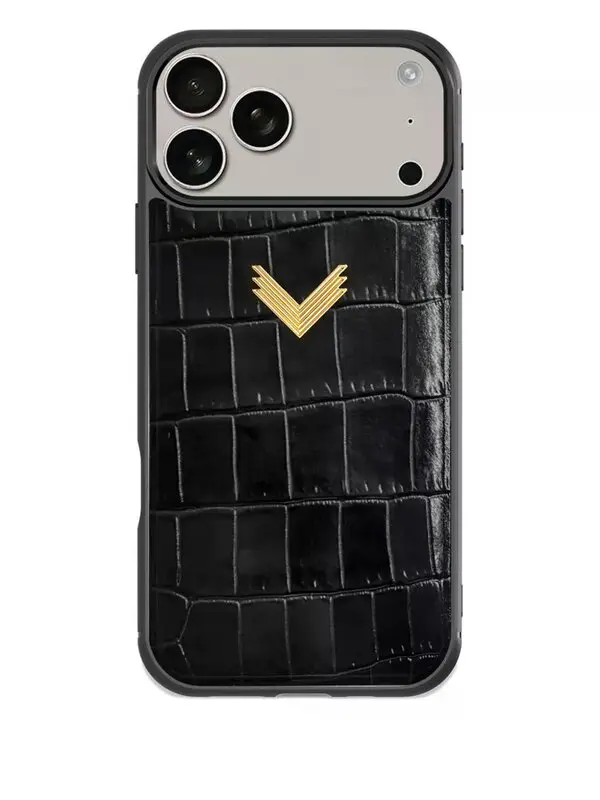 VELANTE Crocodile-texture Iphone 17 Pro Max Phone Case - Black