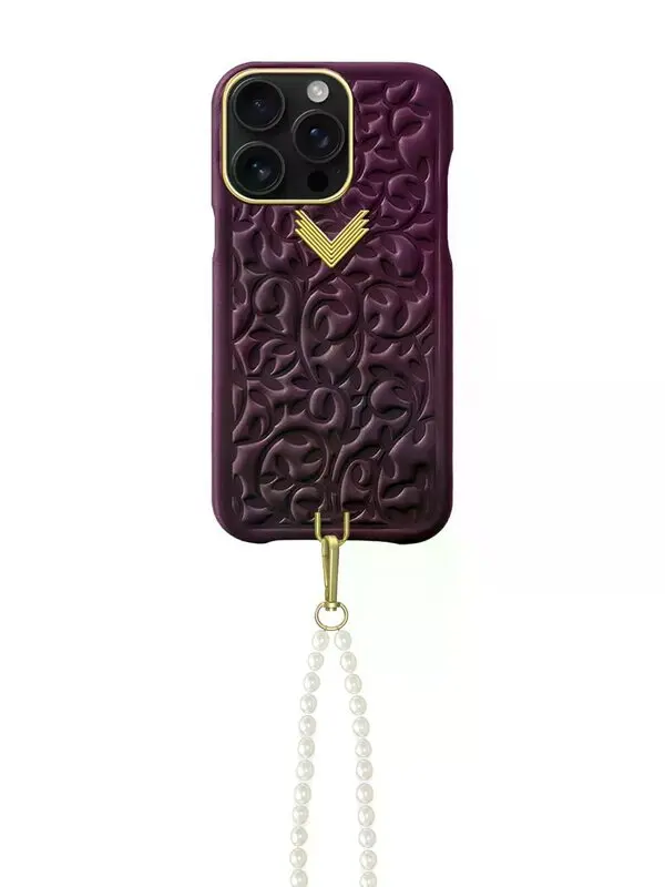 VELANTE Flower-embossed Iphone 16 Pro Case - Purple