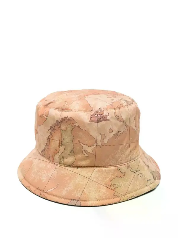 ALVIERO MARTINI 1° CLASSE Map-print Bucket Hat - Neutrals