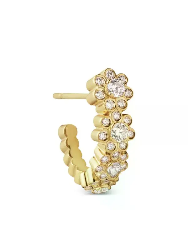 Sophie Bille Brahe Petite Boucle De Fleurs Diamond Earring - Gold