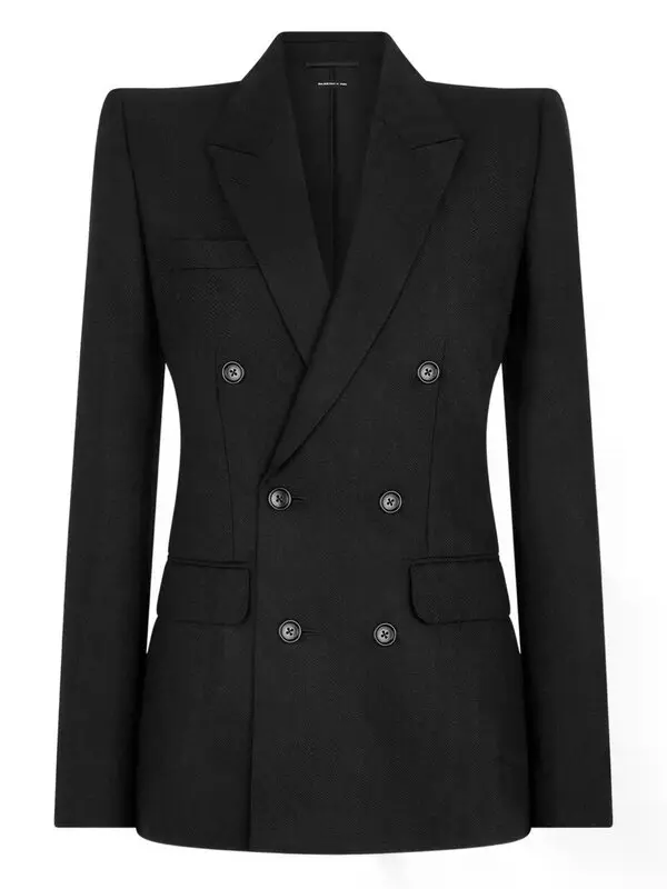 TOM FORD Double-breasted Wool Blazer - Black