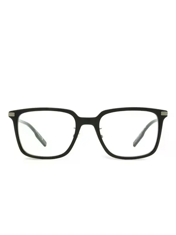 Zegna Stepped Browline Square Glasses - Black
