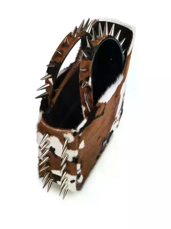 LE SILLA Ivy Cowhide Tote Bag With Spike Embellishments