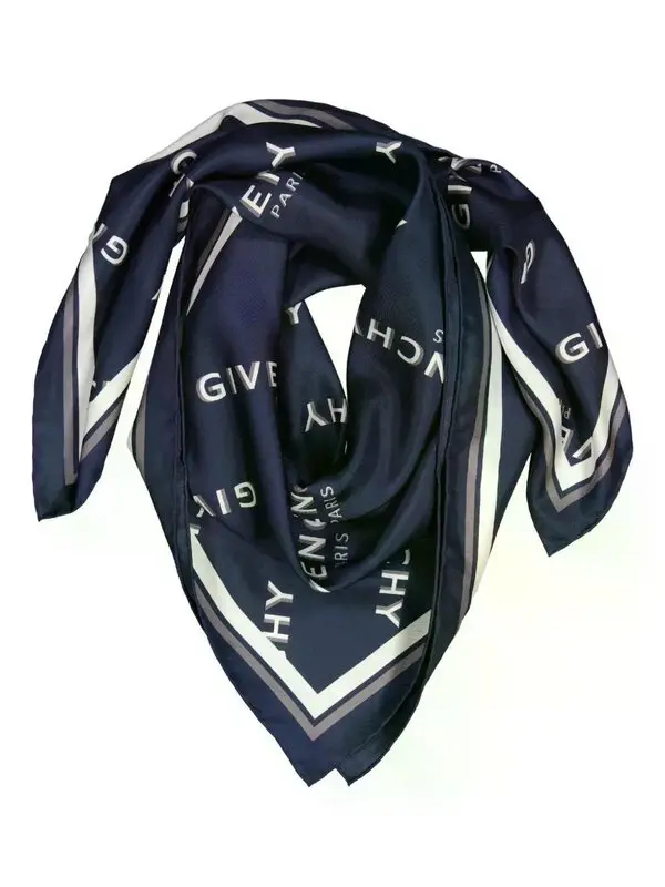 Givenchy Logo Scarf - Blue
