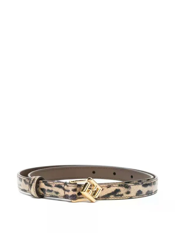 Fendi Leopard-print Leather Belt - Neutrals