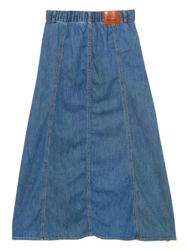 CHOCOOLATE Logo-embroidered Denim Skirt