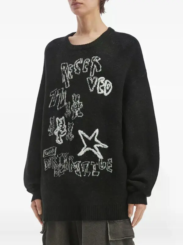 Izzue Graphic-print Crew-neck Sweater