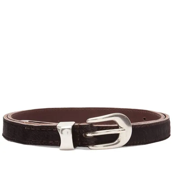 Our Legacy 2cm Hair On Hide Leather Belt - Chocolate Hair On Hide