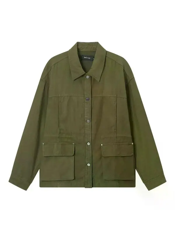 TOUT A COUP Double-pocket Collared Jacket - Green