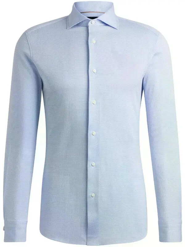 BOSS Long-sleeve Cotton Shirt - Blue
