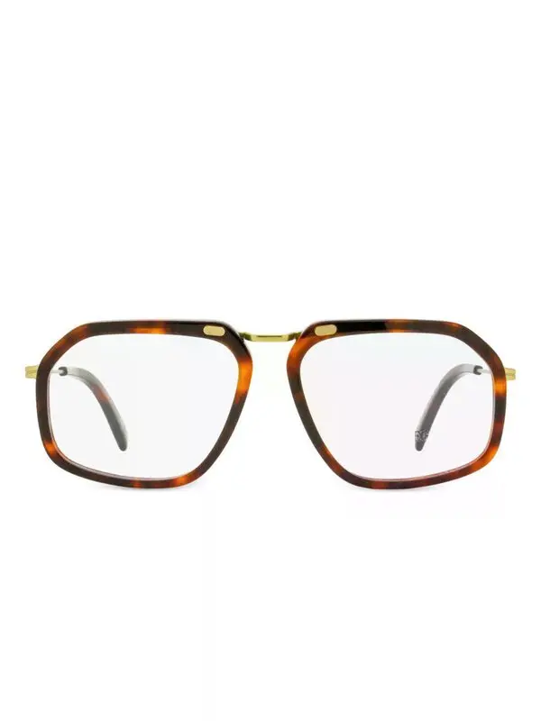 Zegna Rectangular Single-bridge Eyeglasses - Brown