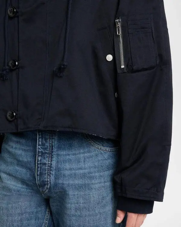 EZR Cotton Cropped Hooded Jacket