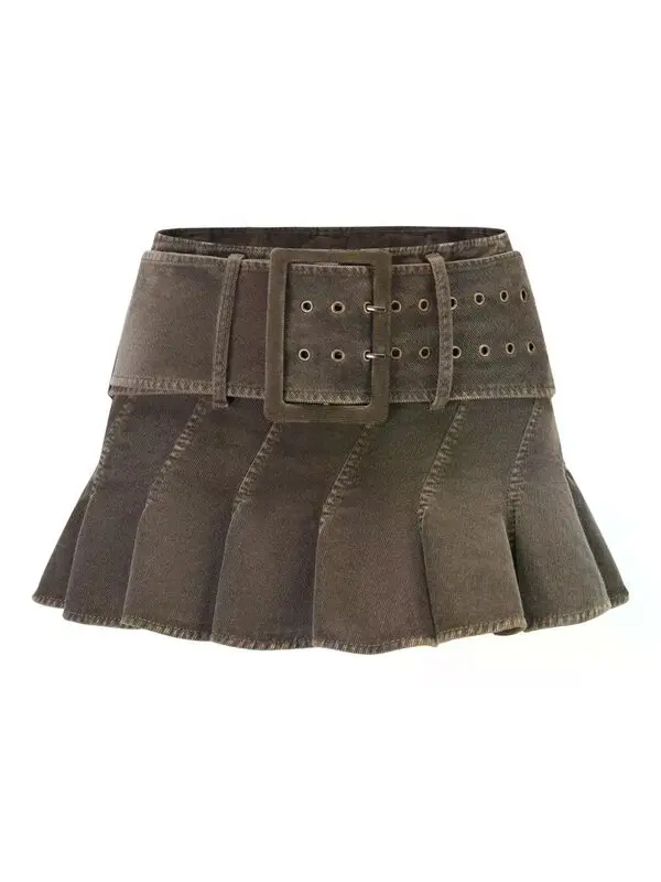 OUDE WAAG Belted Pleated Mini Skirt
