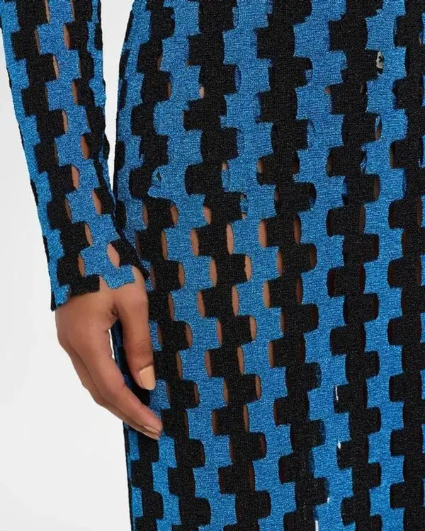 ZANKOV Marshall Metallic Open-knit Maxi Skirt