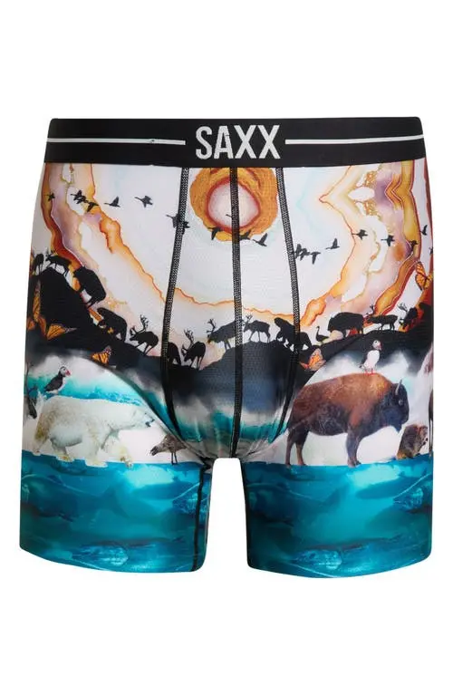 SAXX Volt Breathable Sim Fit Mesh Boxer Briefs - Great Migration-multi