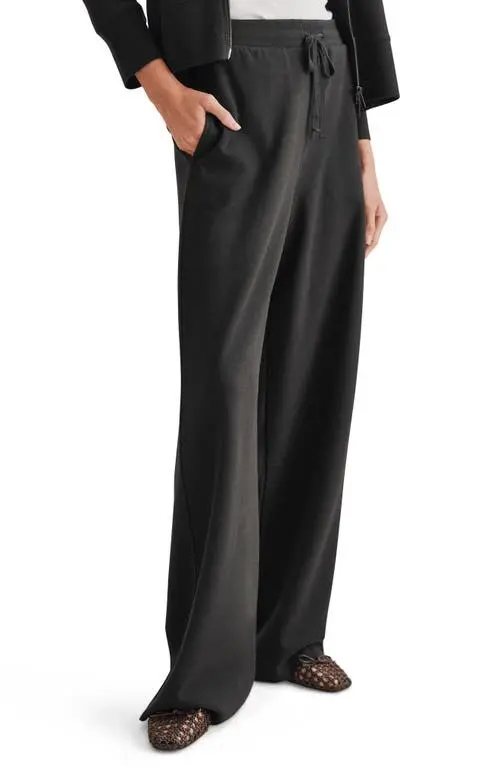 Splendid Winslow Tie Waist Wide Leg Sweatpants - Black