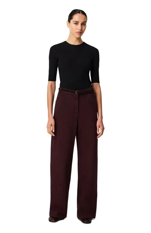 Another Tomorrow Wide Leg Workwear Pant