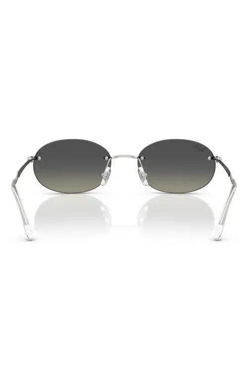 Ray-ban 54mm Gradient Rimless Oval Sunglasses - Silver/grey Gradient