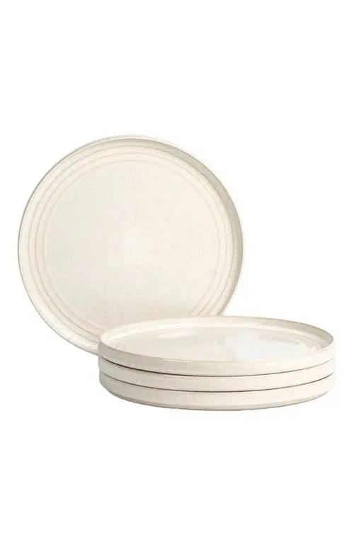 STONE + LAIN Claire Stoneware 4-piece Dinner Plate Set - White