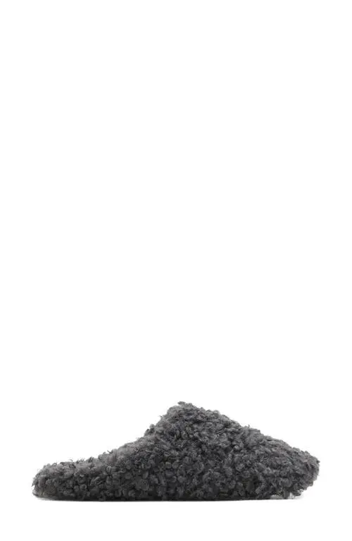 Mango Faux Shearling Slipper - Charcoal
