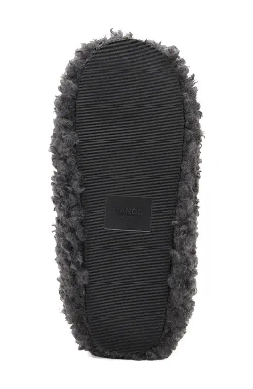 Mango Faux Shearling Slipper - Charcoal