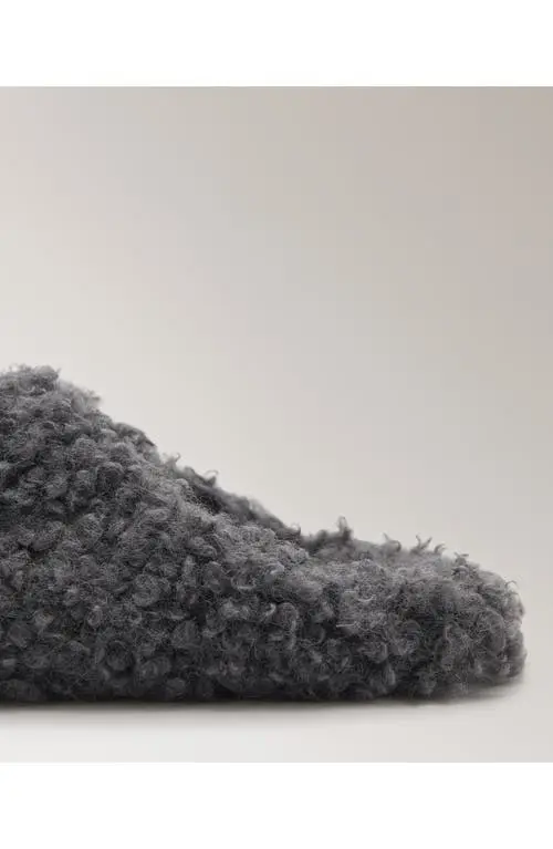 Mango Faux Shearling Slipper - Charcoal