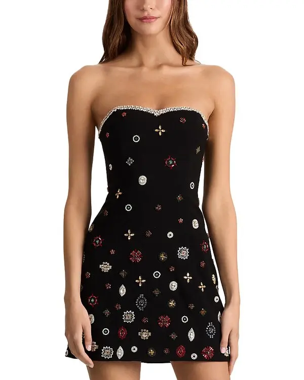 Alice + Olivia Iva Embellished Mini Dress