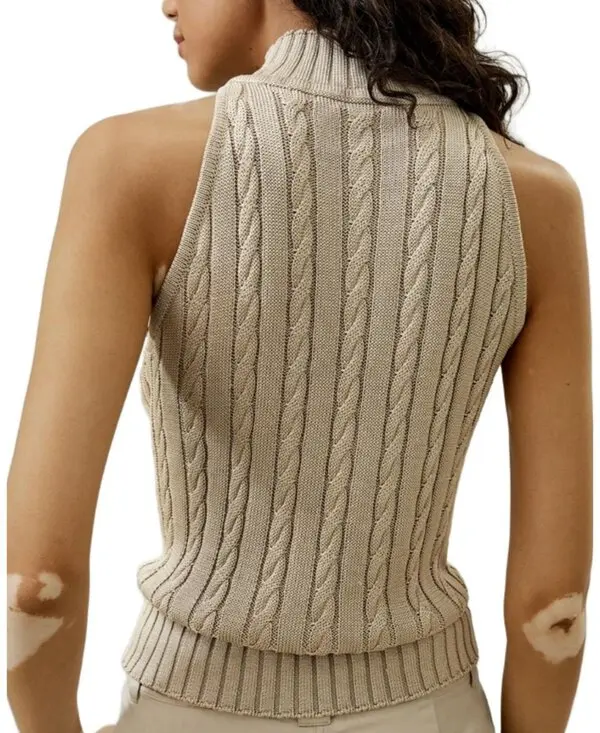 Lilysilk Wild Silk Sleeveless Halter Top - Beige