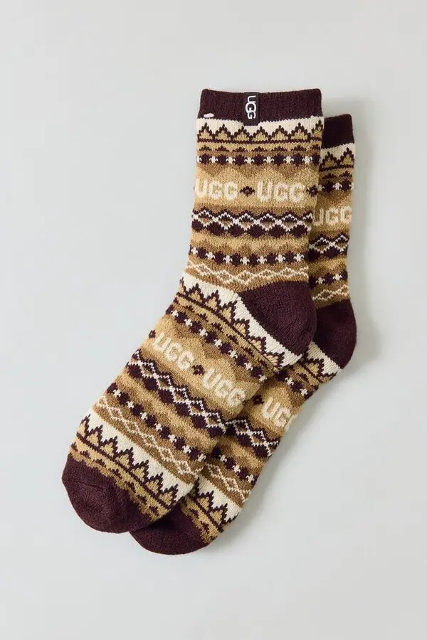 UGG Cressida Cozy Quarter Crew Socks - Coffee Grounds