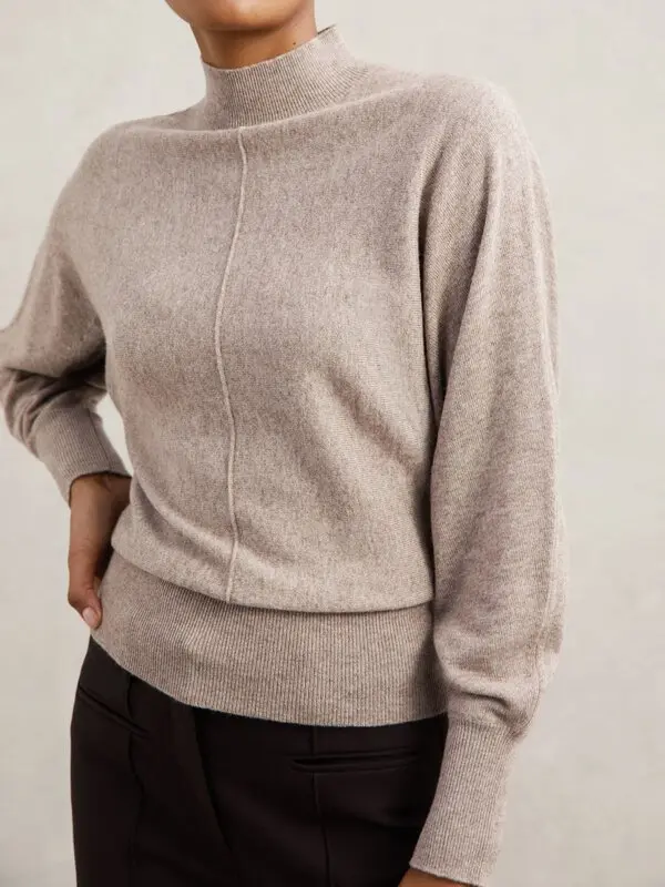 REISS Wool-blend Jumper With Cashmere - Neutral