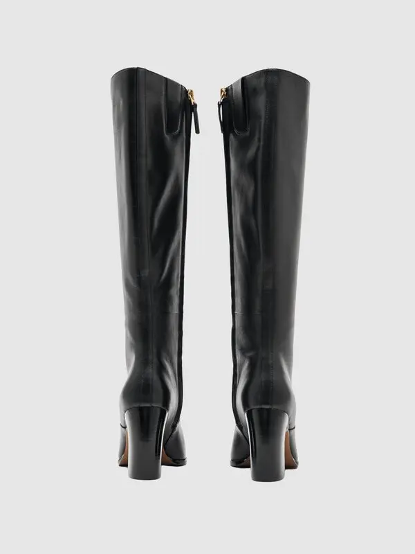 REISS Gabrielle Leather Knee-high Boots