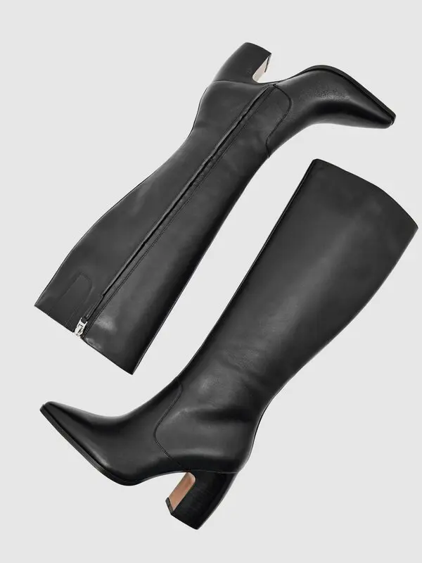 REISS Gabrielle Leather Knee-high Boots