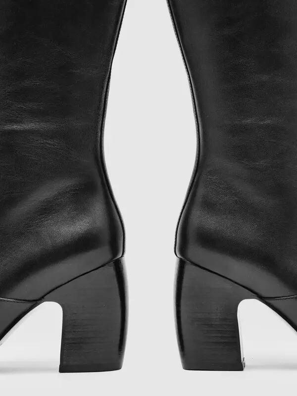 REISS Gabrielle Leather Knee-high Boots