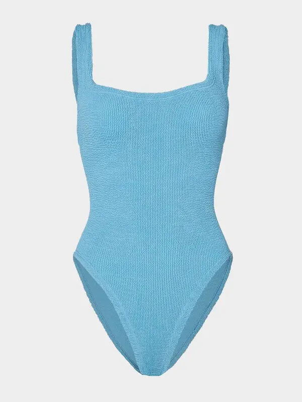 Hunza G Square Neck One Piece Swimsuit - Sky Blue