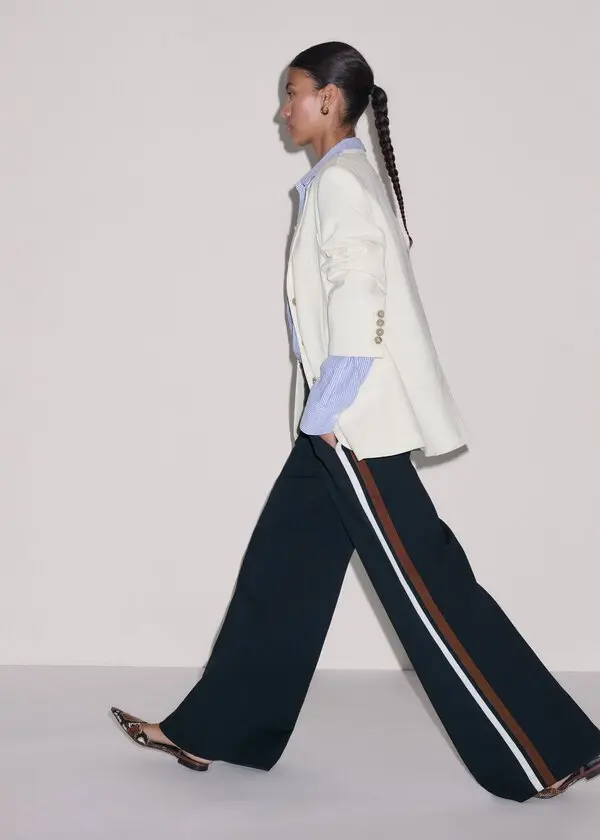 ME+EM Side Stripe Track Pant - Navy Multi
