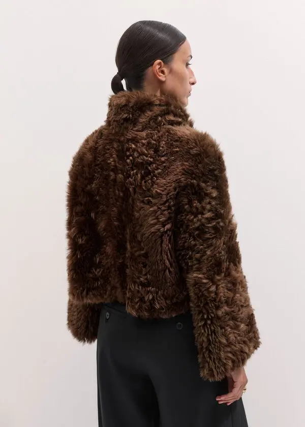 ME+EM Luxe Shearling Evening Crop Jacket