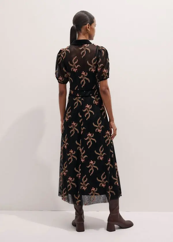 ME+EM Floral Embroidered Maxi Dress