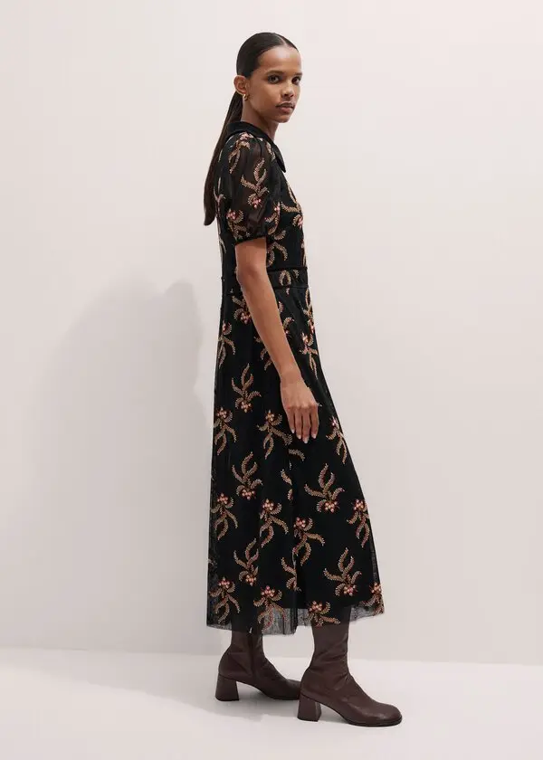 ME+EM Floral Embroidered Maxi Dress