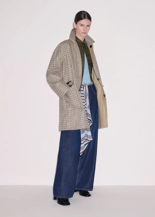 ME+EM Paneled Leather Utility Shirt - Intense Olive