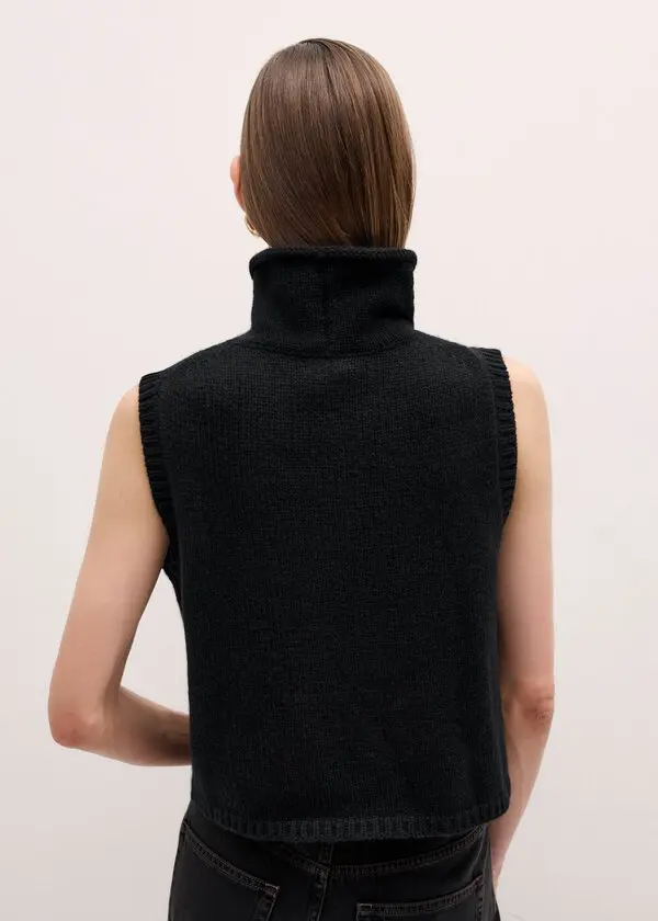 ME+EM Cashmere Crop Vest - Black