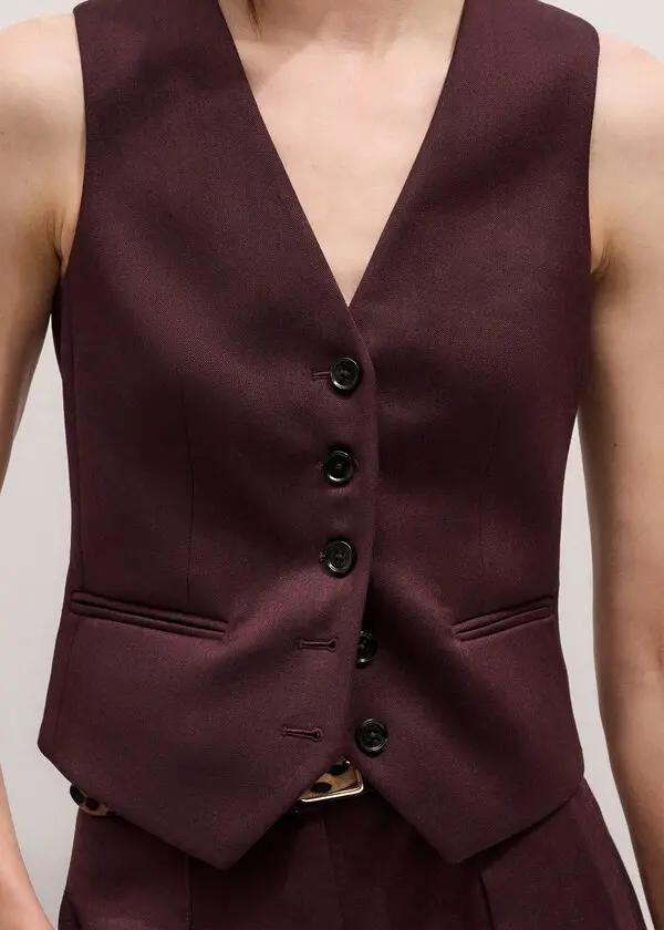 ME+EM Tailored Waistcoat - Bordeaux