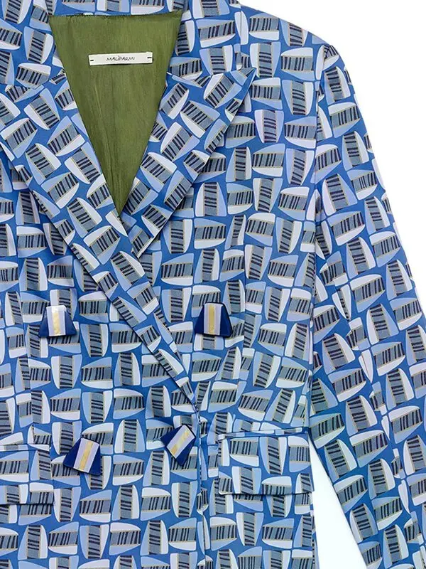 Malìparmi Geometric-print Double-breasted Blazer