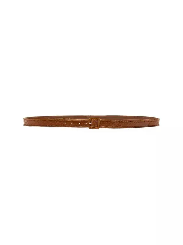 Malìparmi Leather Belt With Square Buckle - Brown
