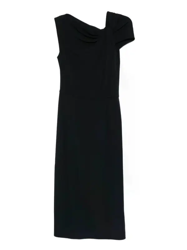 Givenchy Draped One-shoulder Midi Dress - Black