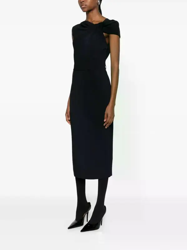 Givenchy Draped One-shoulder Midi Dress - Black